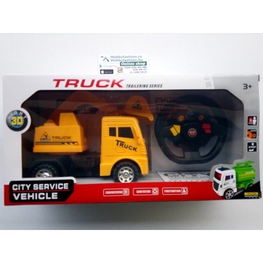 Camion, City Vehicle, Cu telecomanda volan, Galben